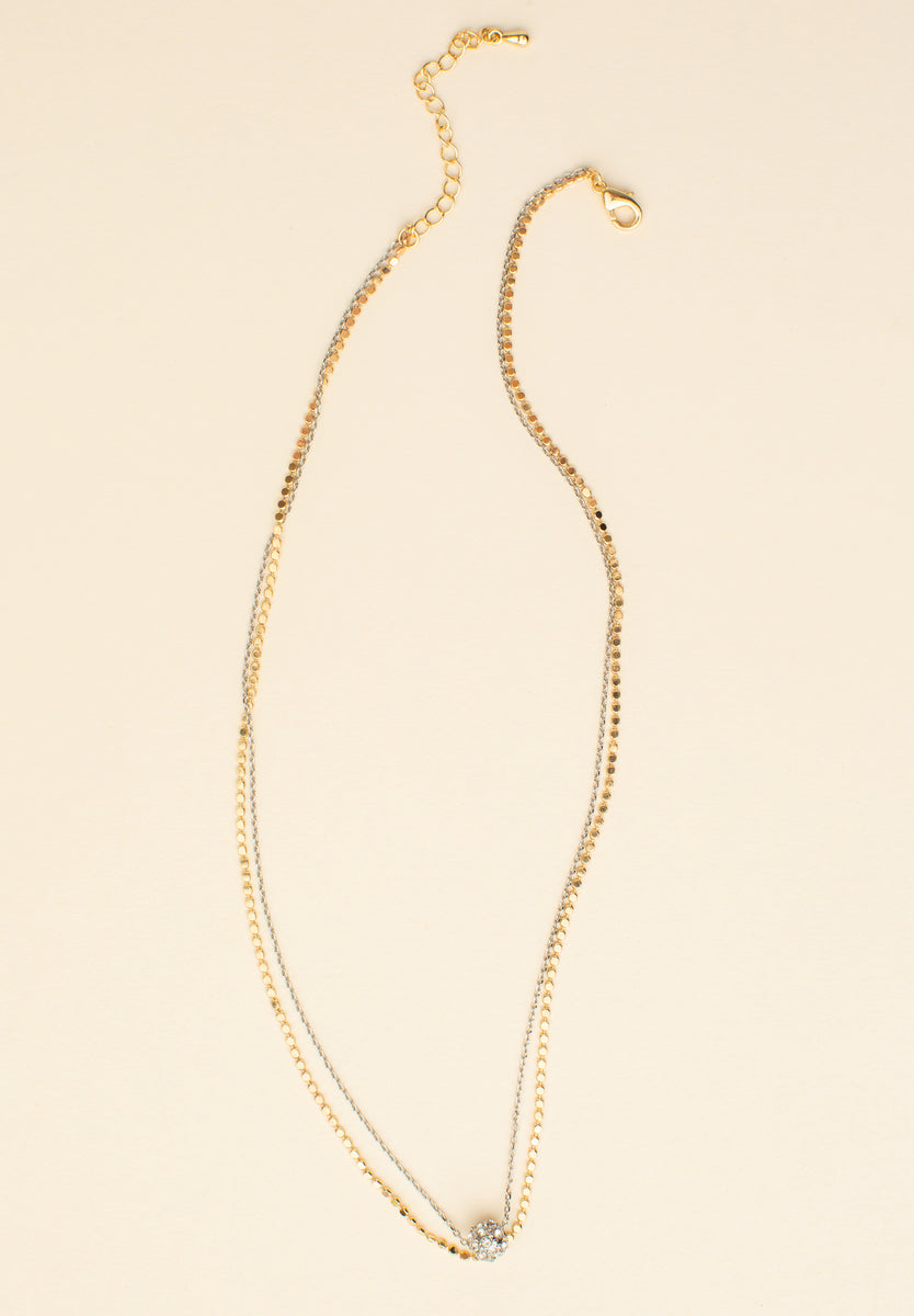 Empire Pave Ball Pendant Layered Necklace – jillmichael